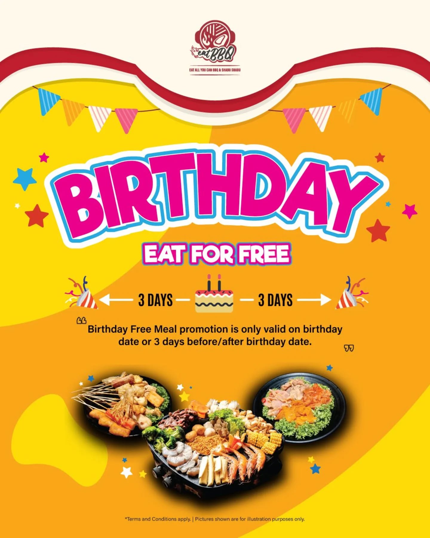 Free BBQ Buffet @ eatBBQ with 1 Paying Guests 🍖 - Happy Birthday!