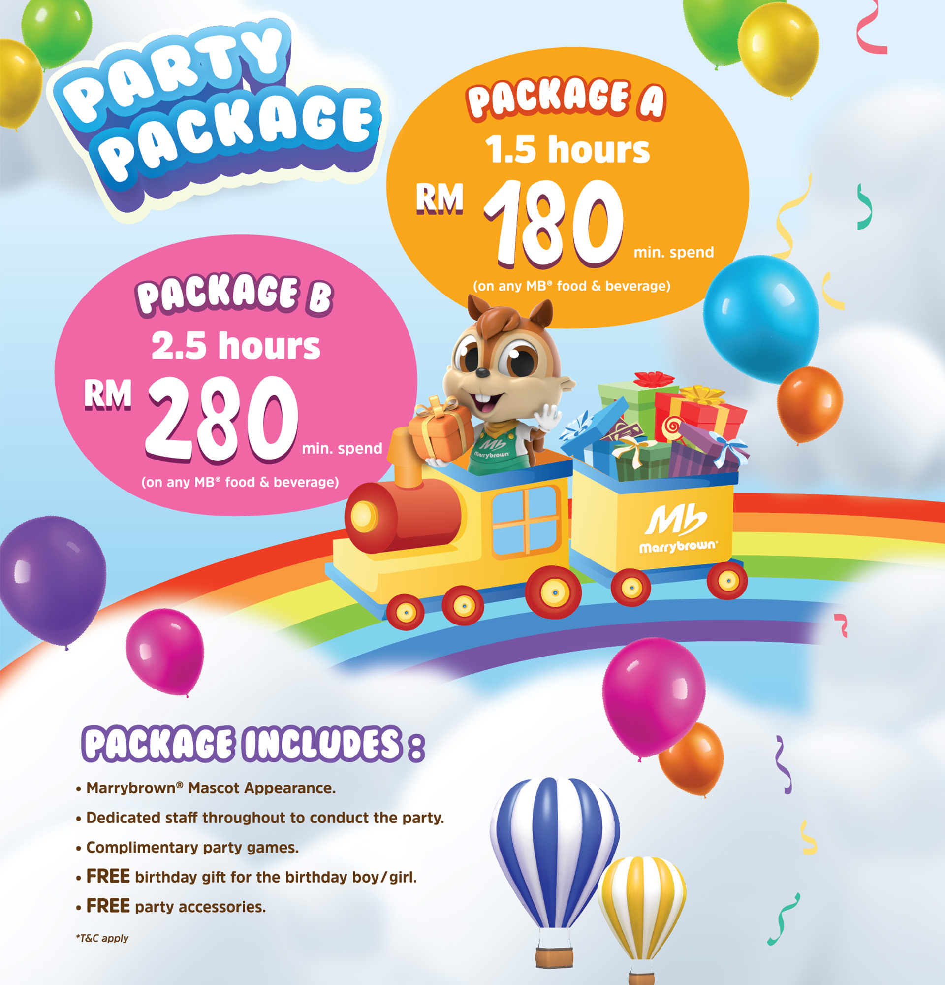 Host a fun birthday party at Marrybrown! 🎂🎉 - Happy Birthday!